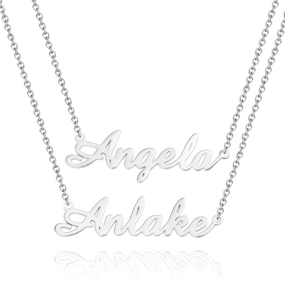 "We Two Together" Personalised Double Name Necklace for Friend&Girlfri ...